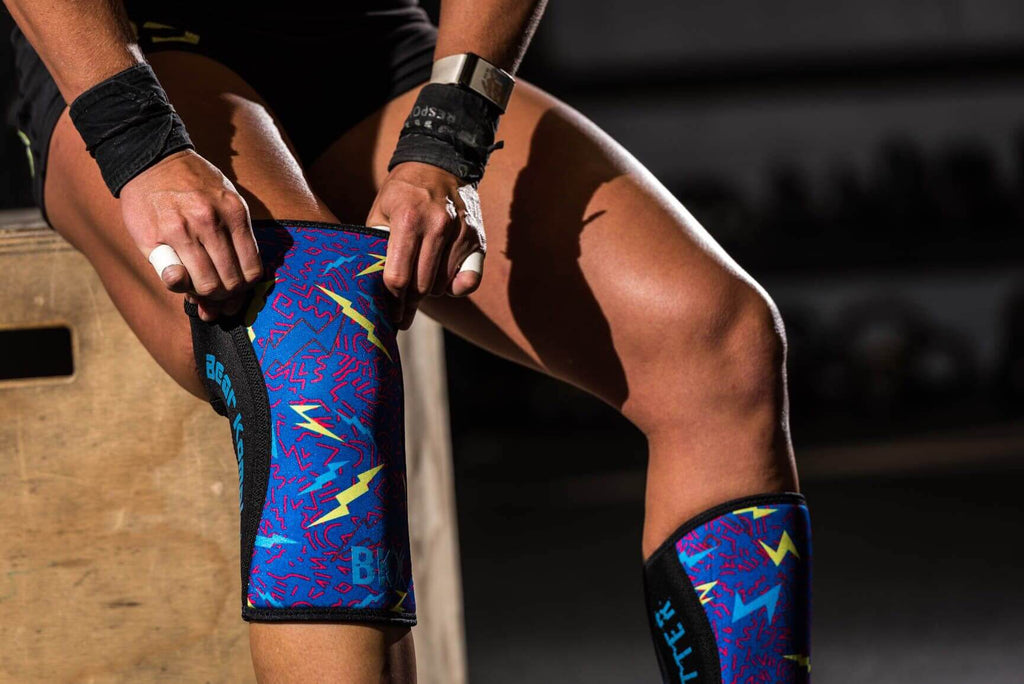Bear KompleX Knee Sleeves - Lightning with REVERSIBLE Blue